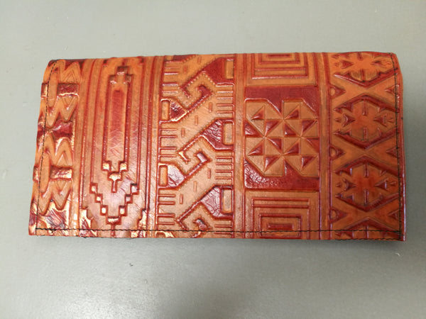 Orange and Bronze Checkbook Cover – Wild Lace Beadwork