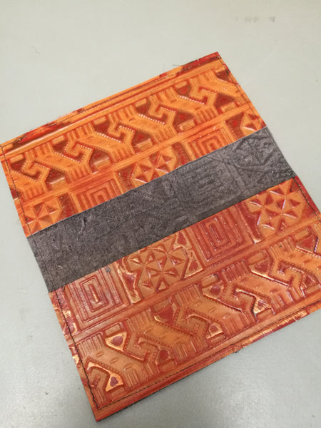 Orange and Bronze Checkbook Cover – Wild Lace Beadwork